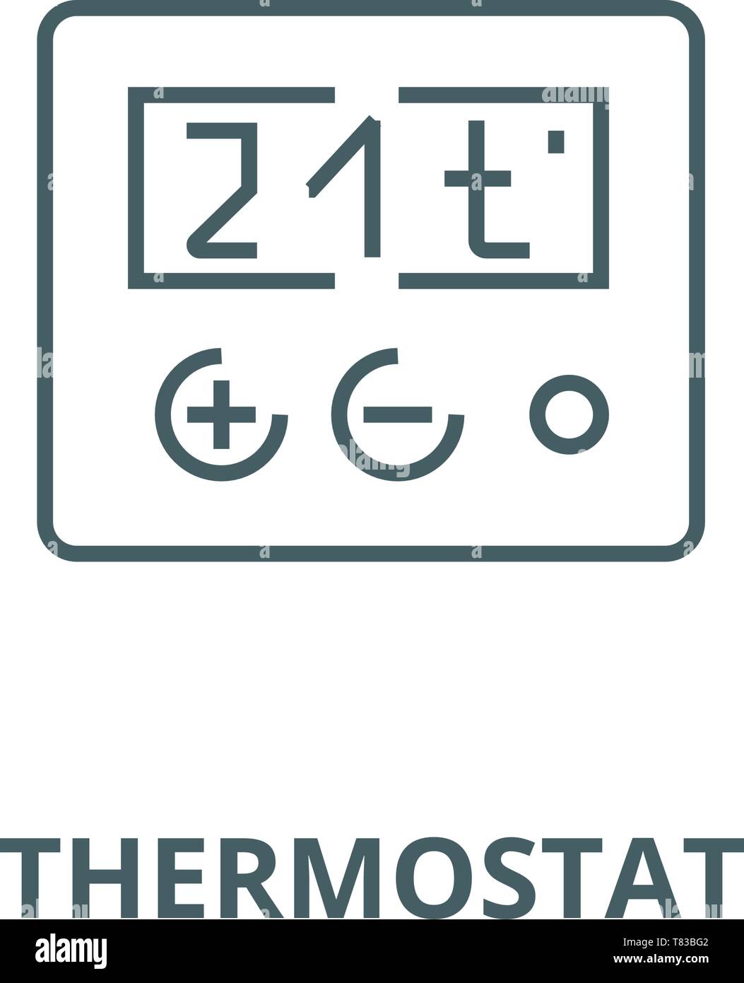 Thermostat vector line icon, linear concept, outline sign, symbol Stock ...