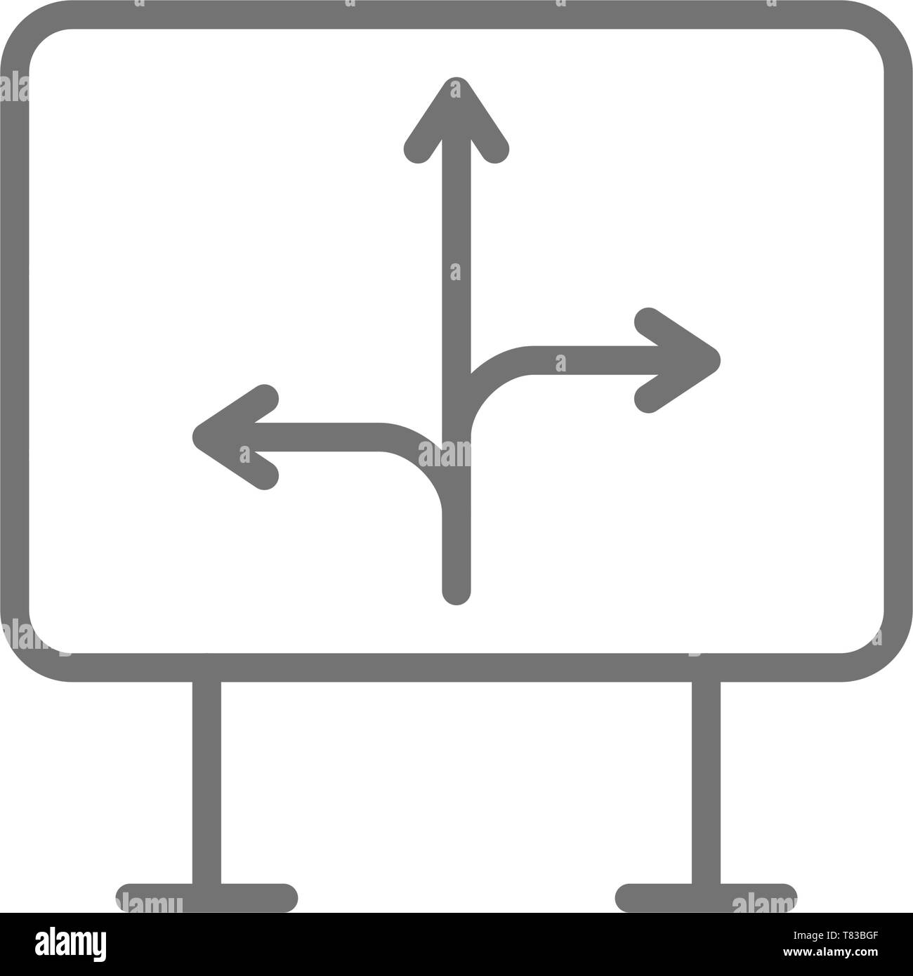 Road sign with different directions, north, west, east, arrows line ...