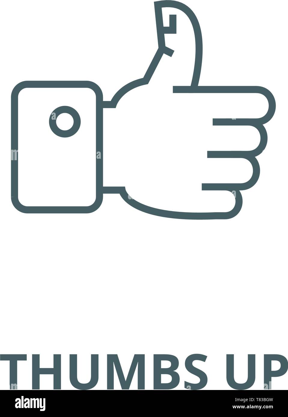 Thumbs up vector line icon, linear concept, outline sign, symbol Stock ...