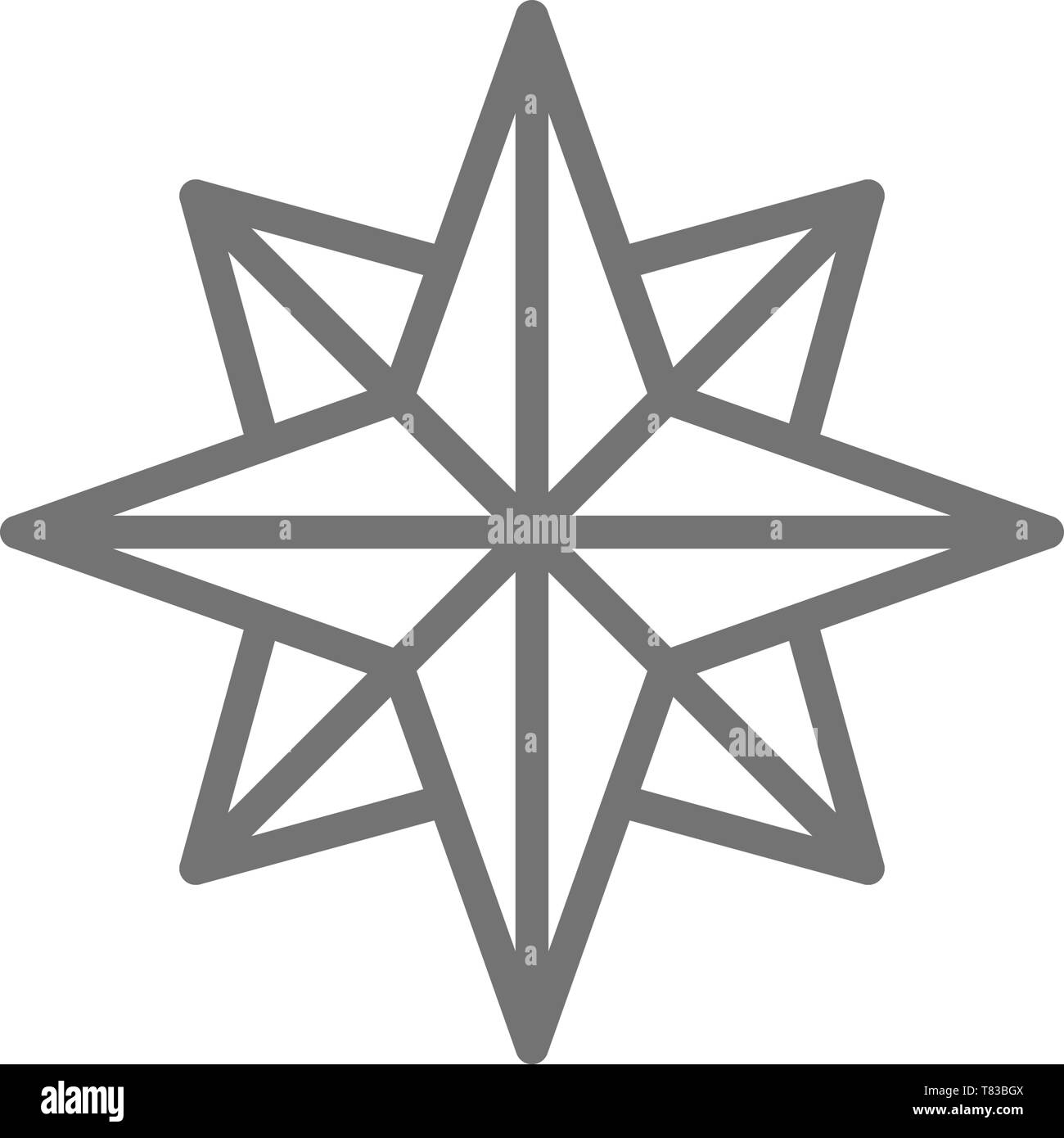 Wind rose, sides of the world, compass, direction, navigation line icon ...