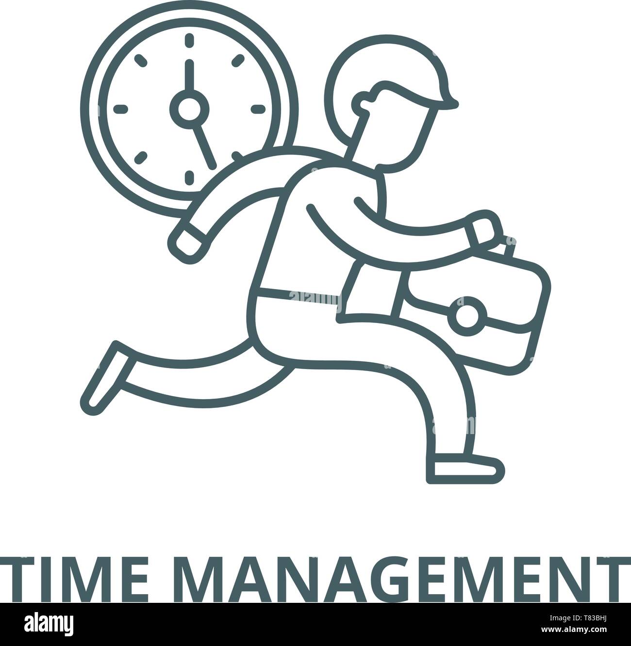 Time management vector line icon, linear concept, outline sign, symbol Stock Vector Image & Art ...