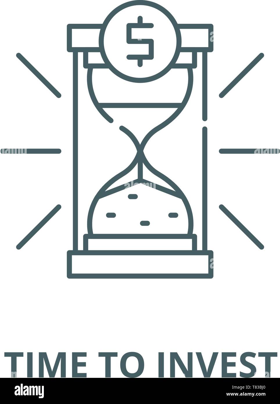 Time to invest vector line icon, linear concept, outline sign, symbol ...