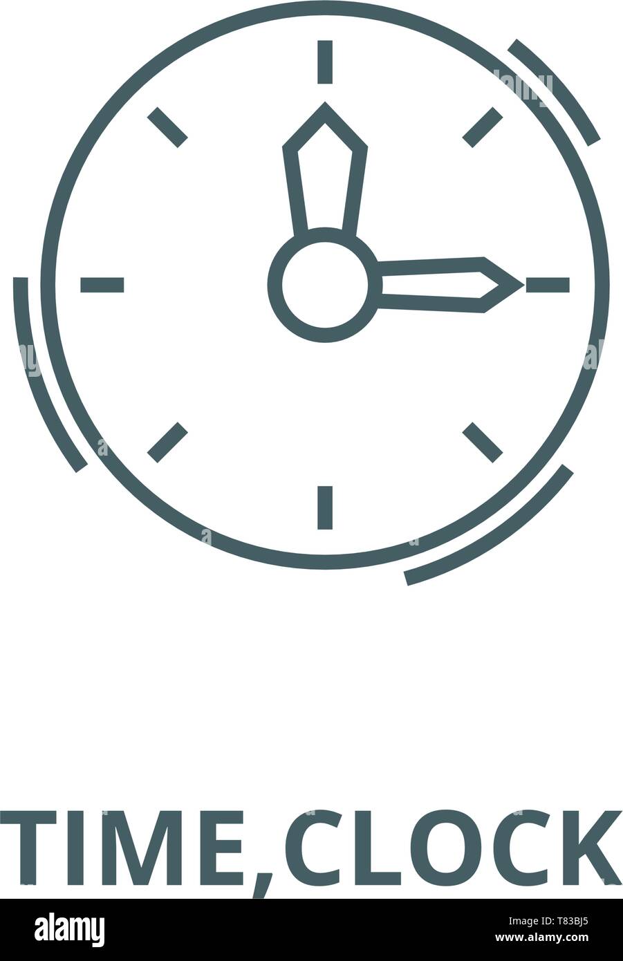 Time,clock vector line icon, linear concept, outline sign, symbol Stock ...