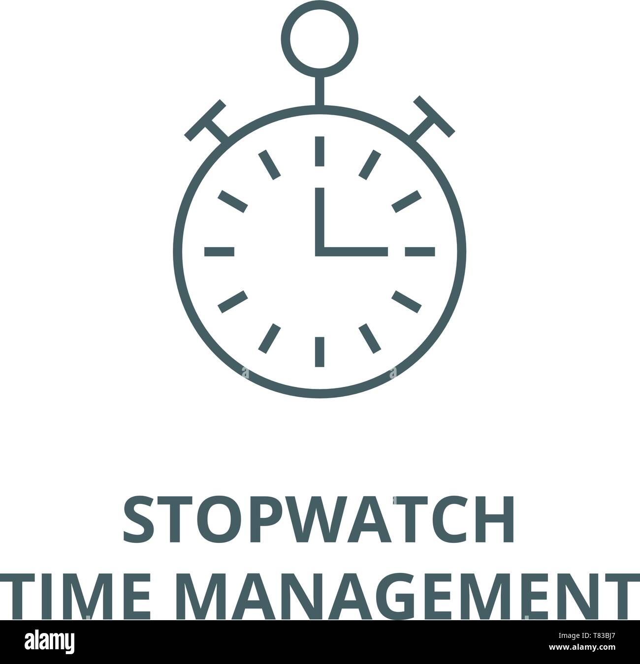 Timer,stopwatch, time management vector line icon, linear concept ...