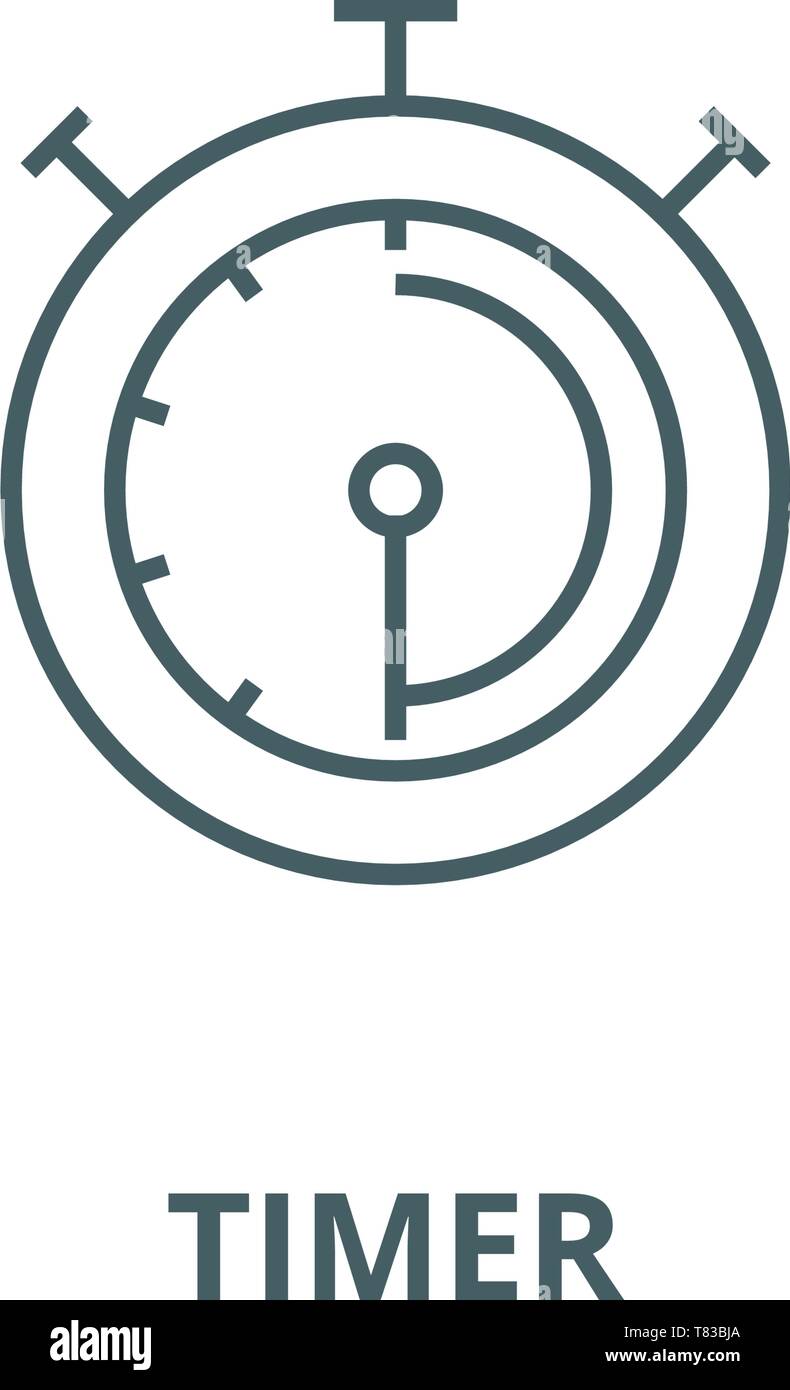Timer,stopwatch,clock vector line icon, linear concept, outline sign ...