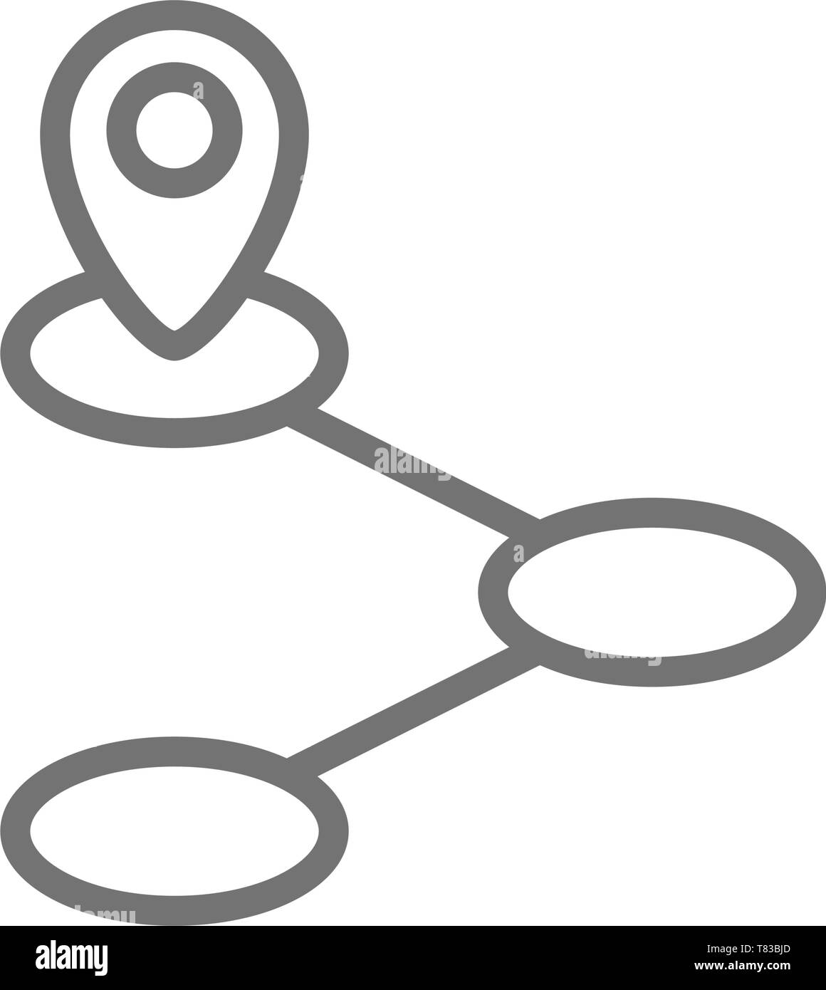 Route, geo location, destination line icon Stock Vector Image & Art - Alamy