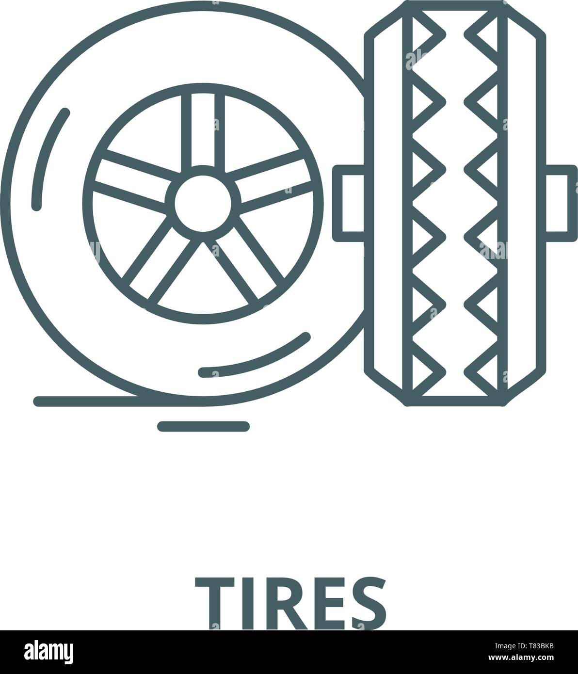 Tires vector line icon, linear concept, outline sign, symbol Stock ...