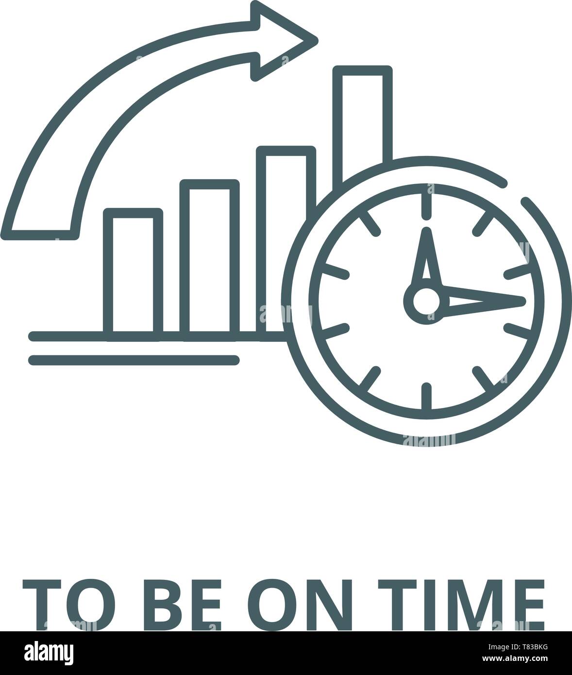 To be on time vector line icon, linear concept, outline sign, symbol ...