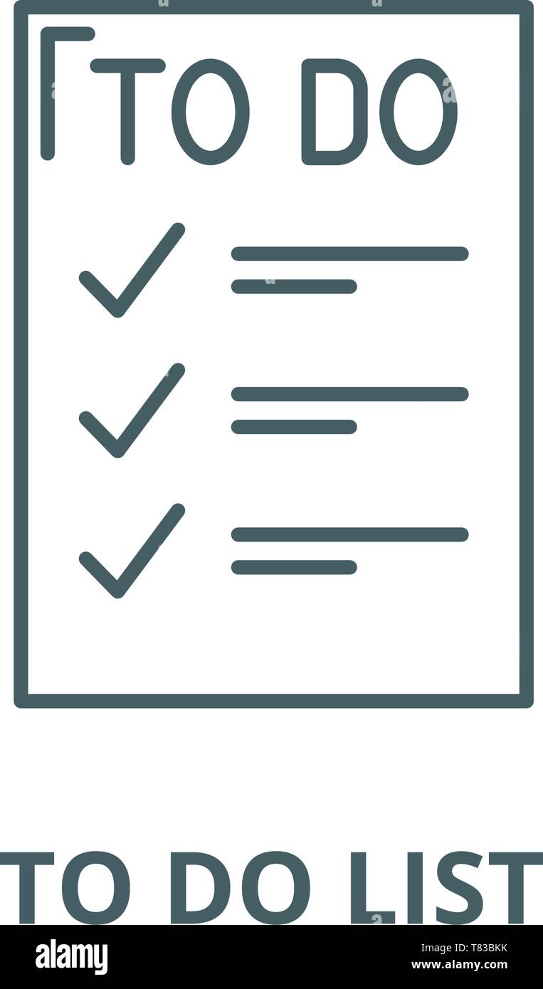 To do list vector line icon, linear concept, outline sign, symbol Stock ...
