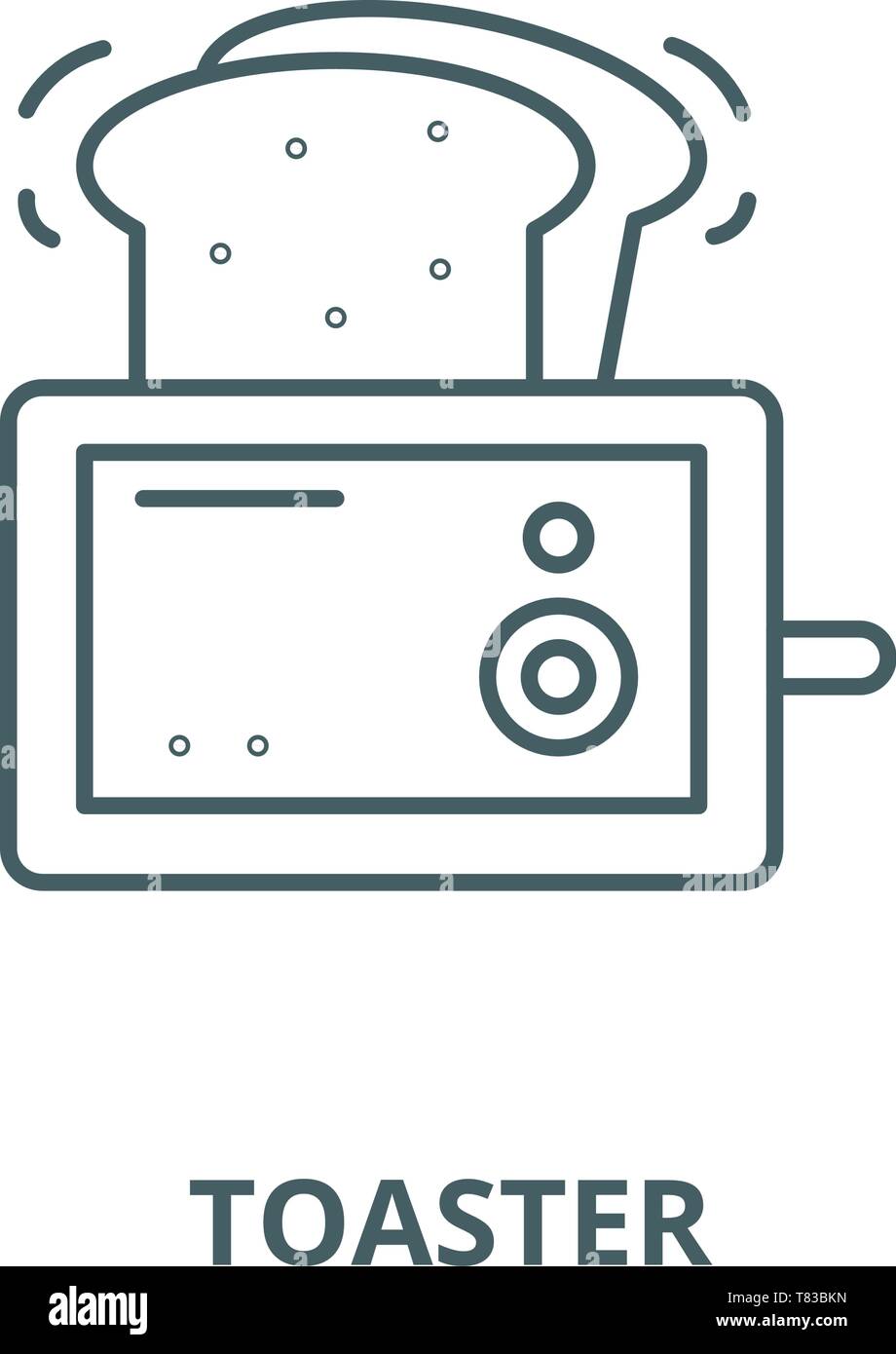 Toaster vector line icon, linear concept, outline sign, symbol Stock ...