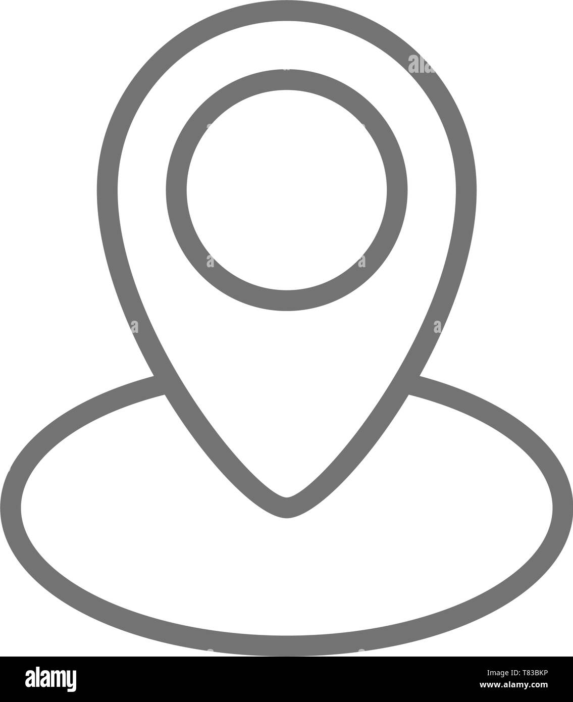 Location pin in circle, street views, map marker line icon Stock Vector ...