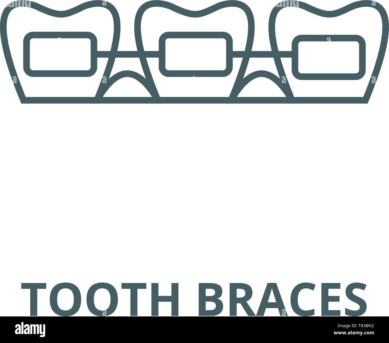 Tooth braces vector line icon, linear concept, outline sign, symbol ...