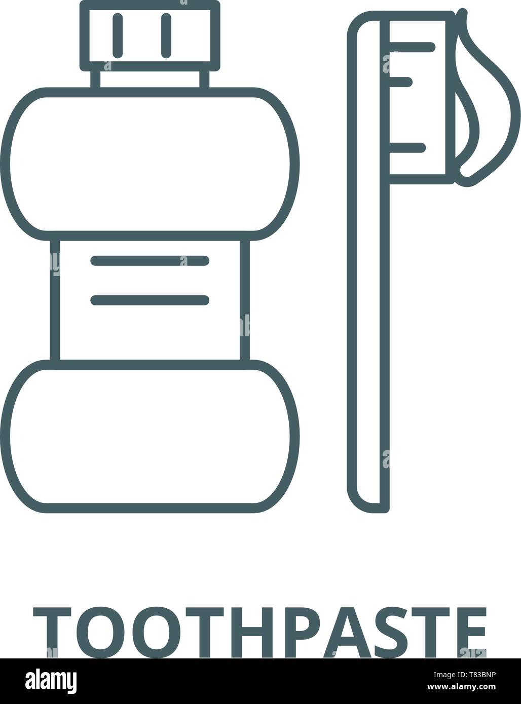 Toothpaste for fluoridation vector line icon, linear concept, outline ...