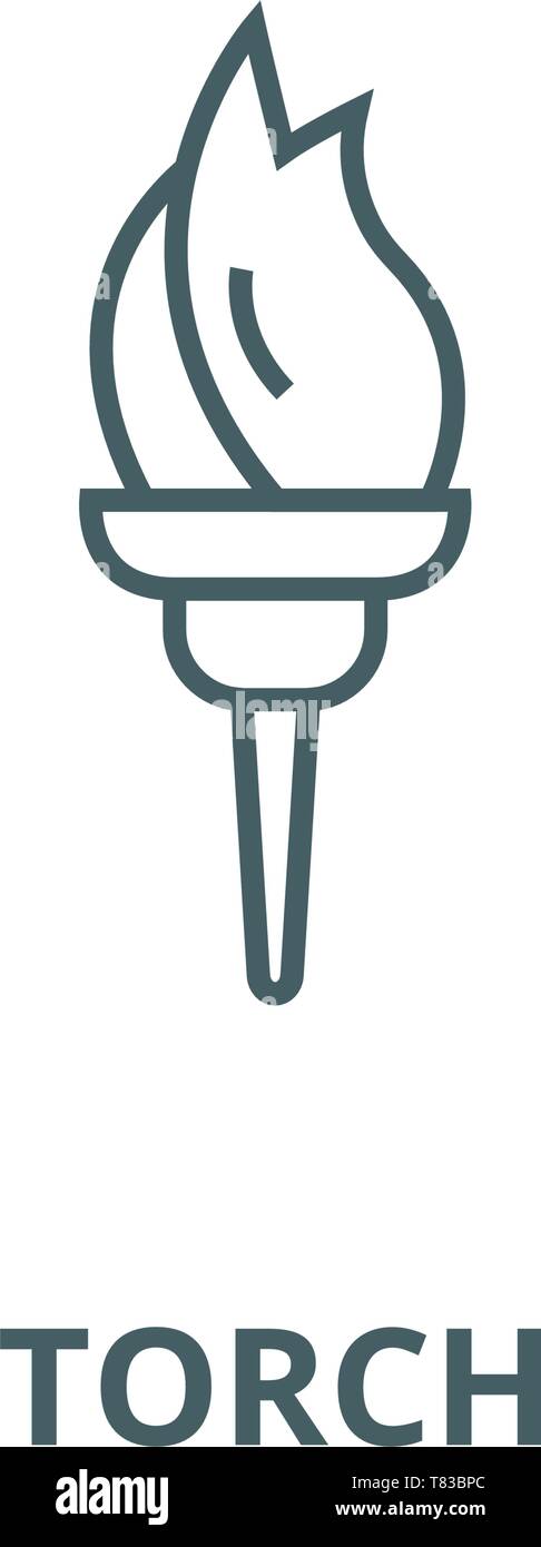 Torch vector line icon, linear concept, outline sign, symbol Stock ...