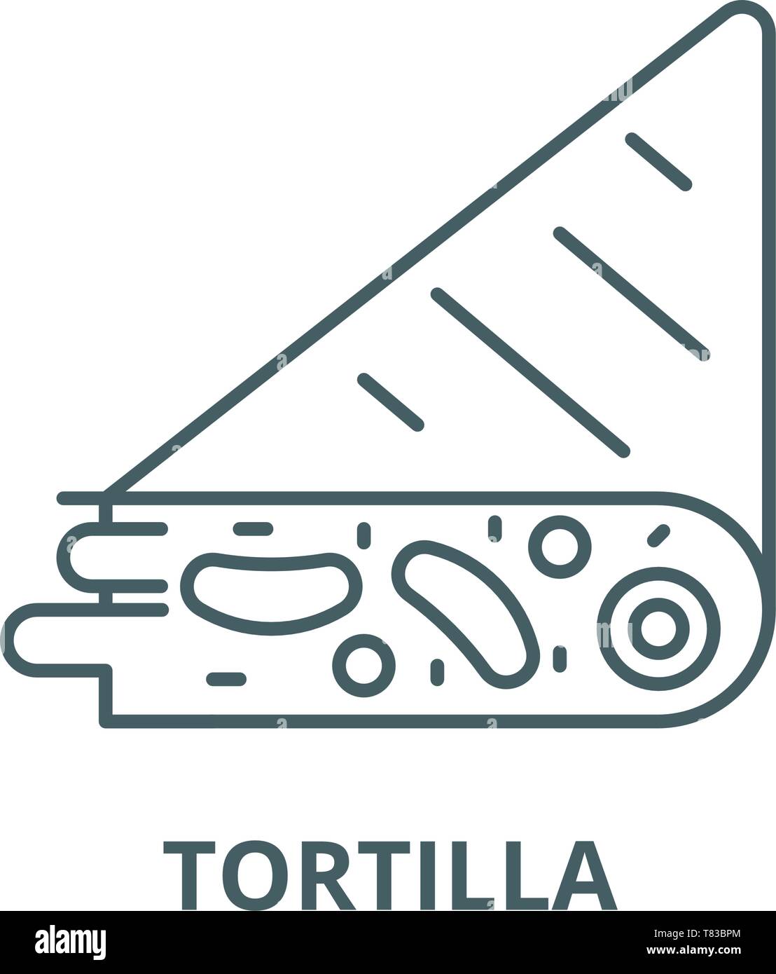 Tortilla vector line icon, linear concept, outline sign, symbol Stock ...