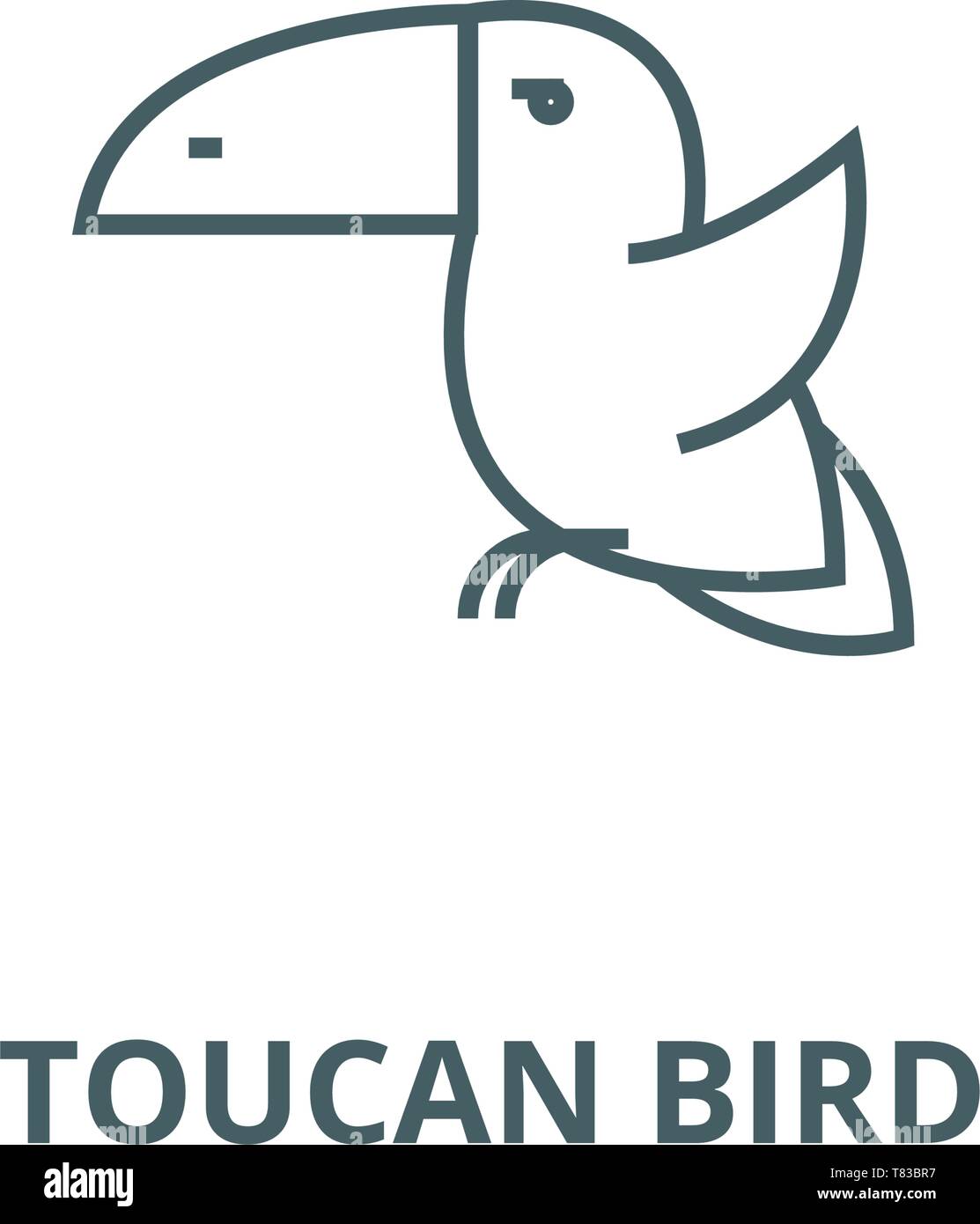Toucan bird vector line icon, linear concept, outline sign, symbol ...