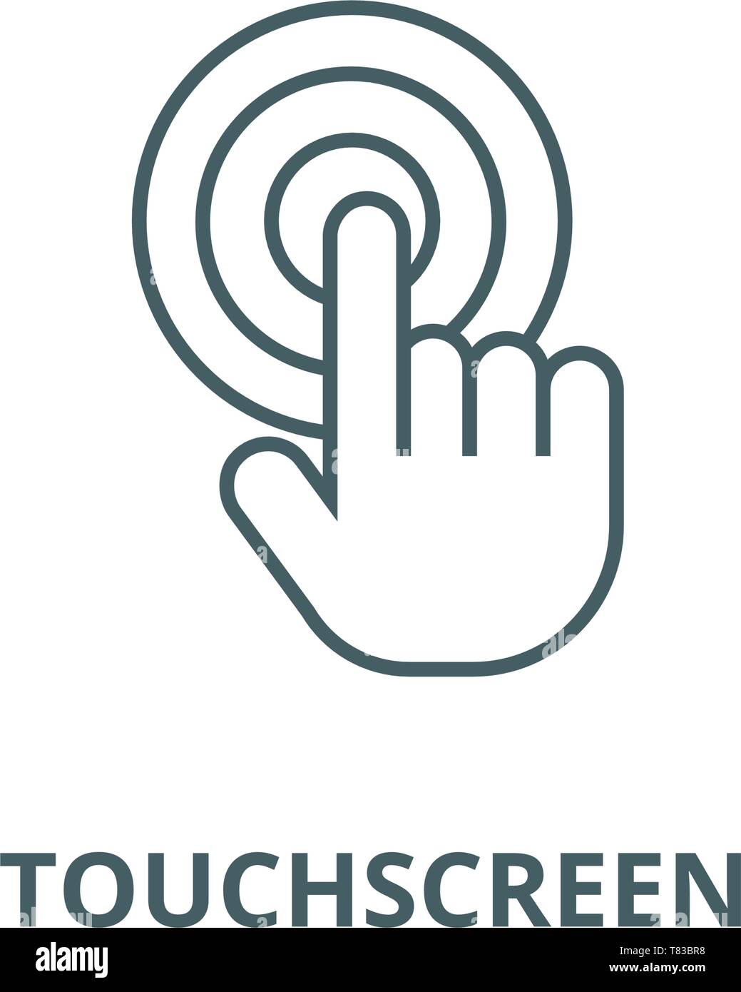 Touch by finger,touchscreen vector line icon, linear concept, outline ...