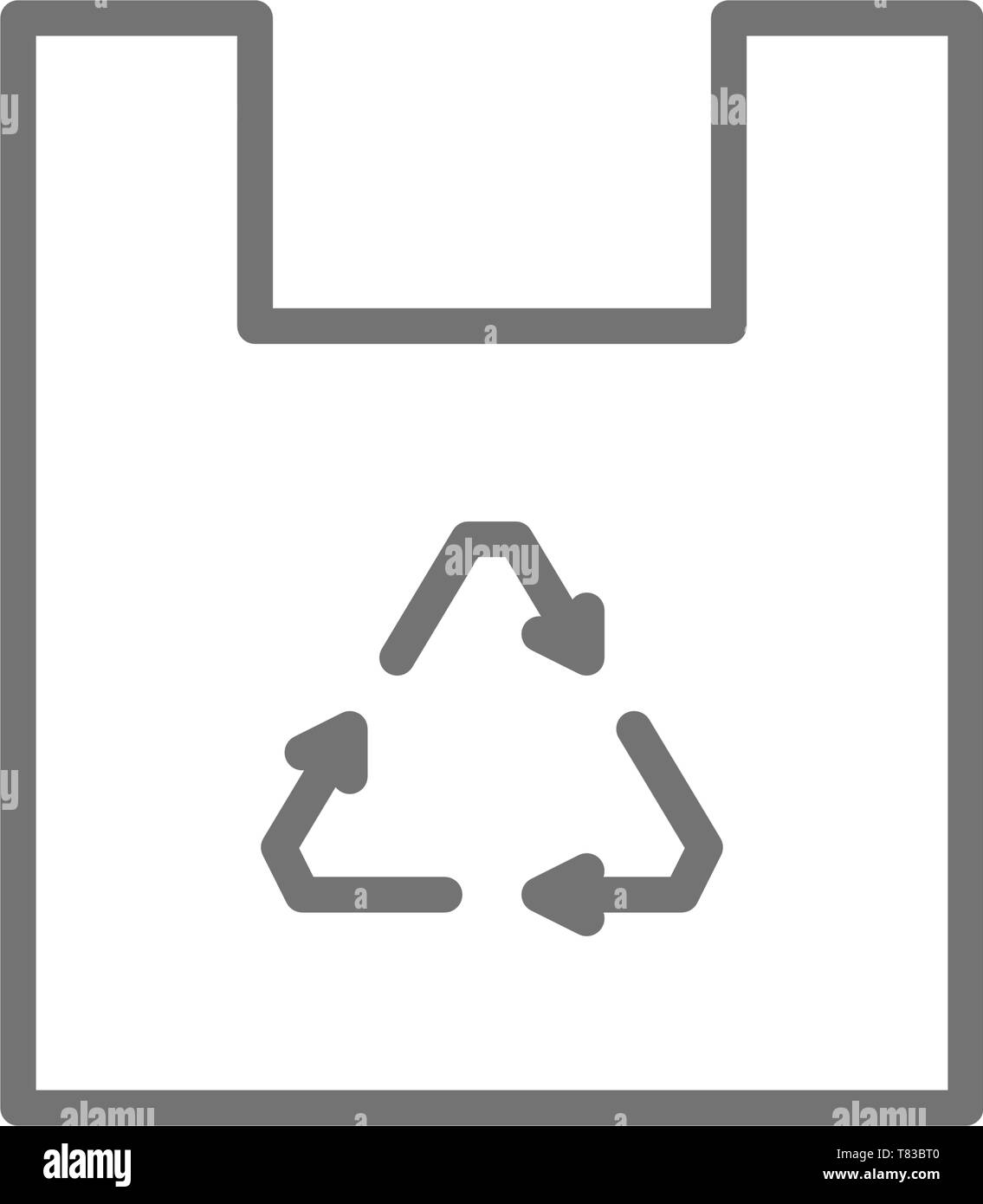 Plastic bag, waste recycling, trash line icon Stock Vector Image & Art ...