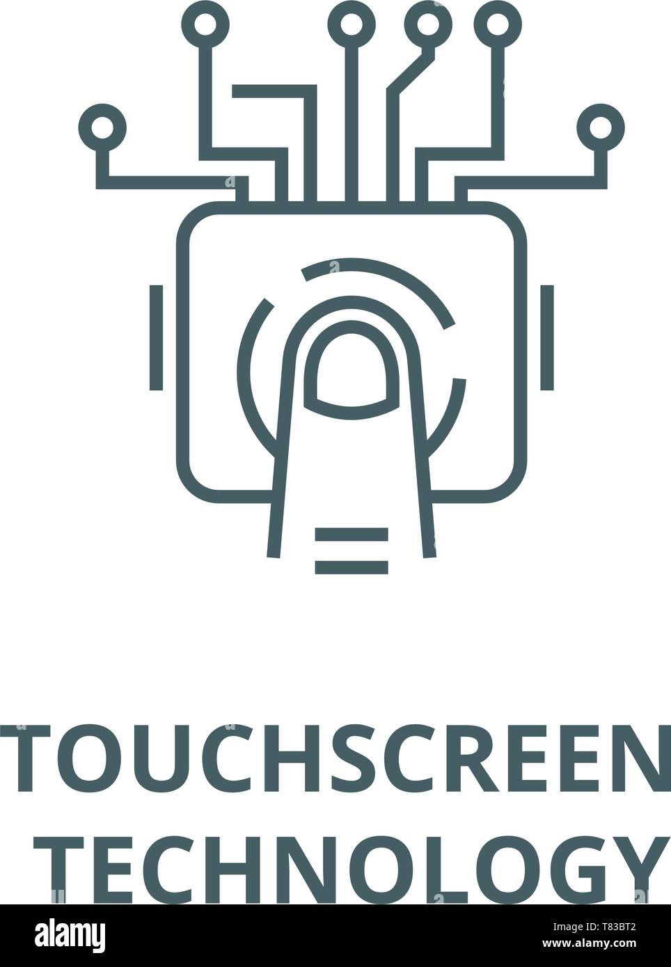 Touchscreen technology vector line icon, linear concept, outline sign ...