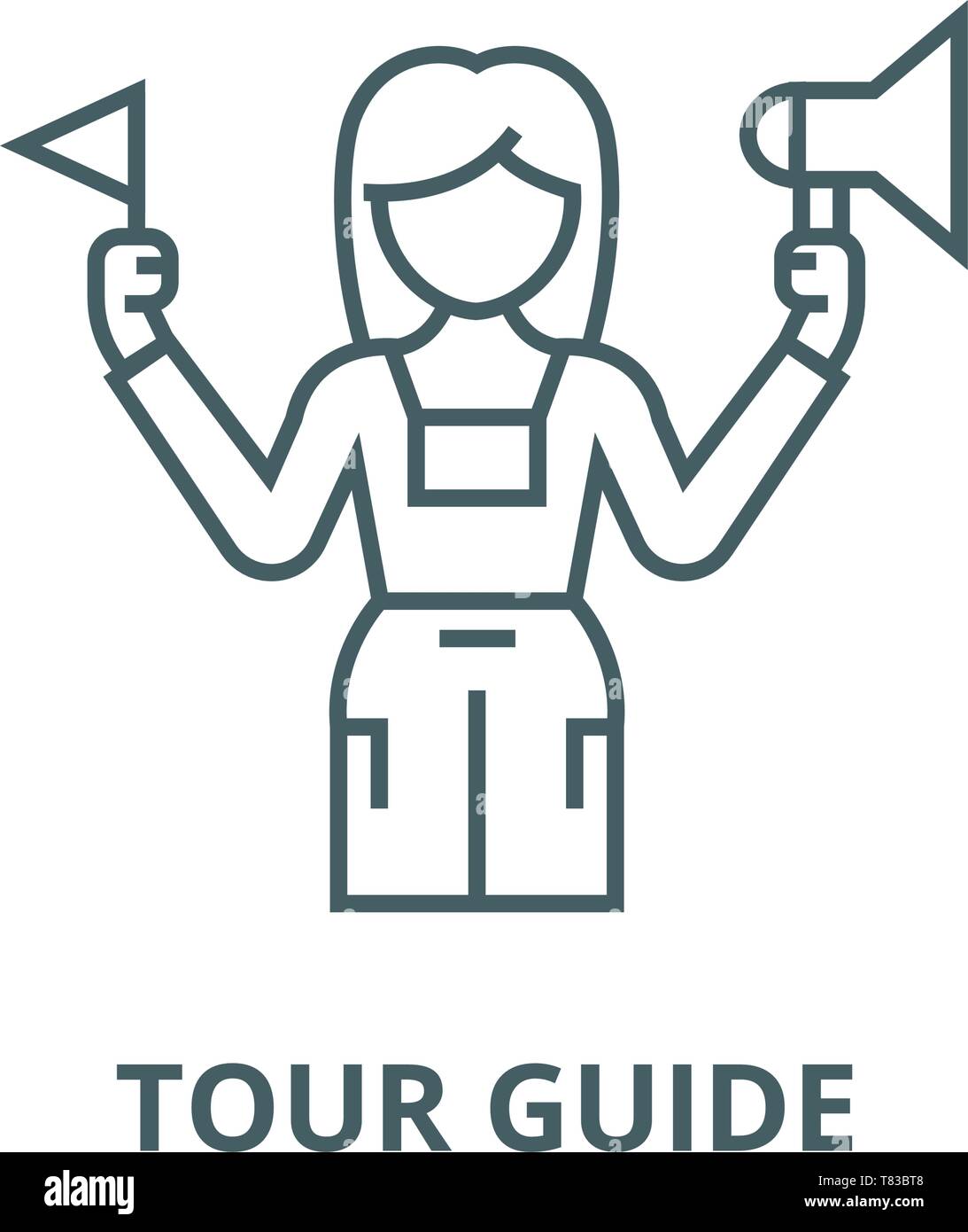 Tour guide vector line icon, linear concept, outline sign, symbol Stock ...