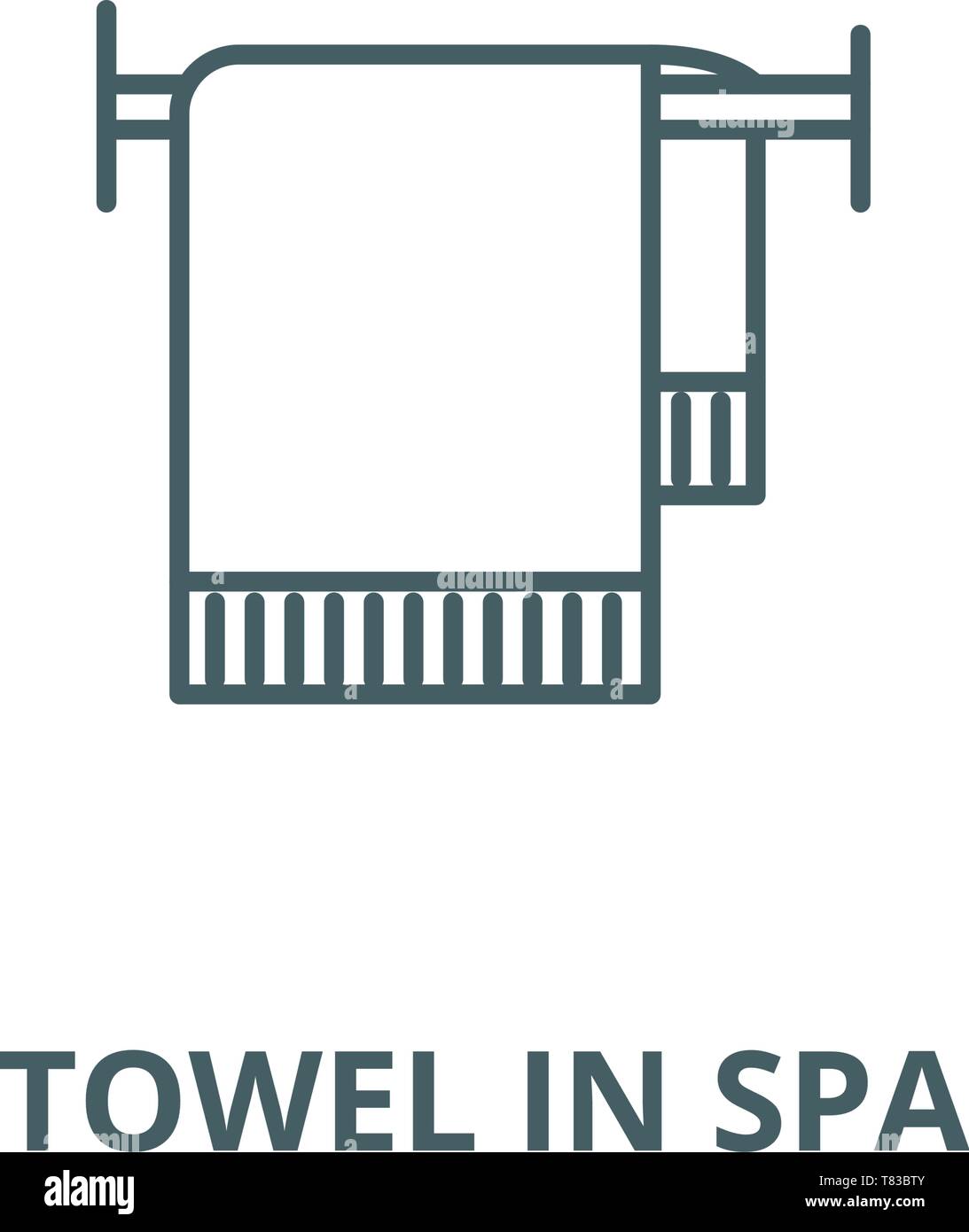 Towel in spa vector line icon, linear concept, outline sign, symbol ...