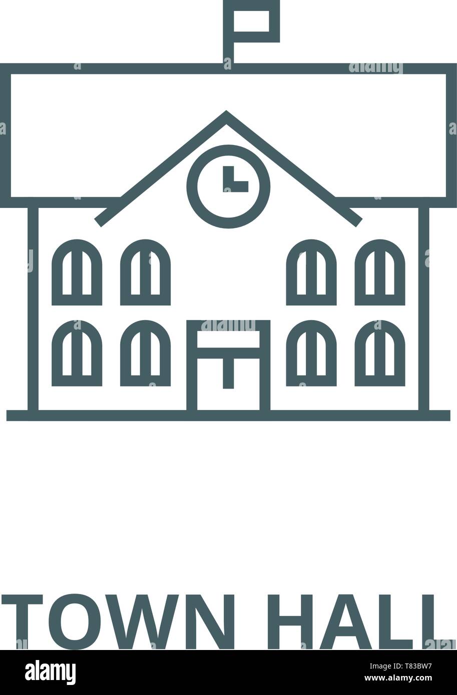 Town Hall city Hall Vector Line Icon Linear Concept Outline Sign town-hall-city-hall-vector-line-icon-linear-concept-outline-sign