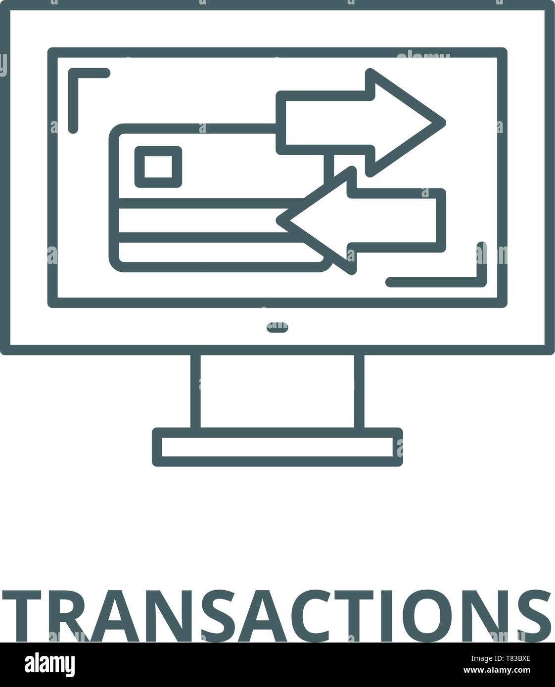 Transactions vector line icon, linear concept, outline sign, symbol ...