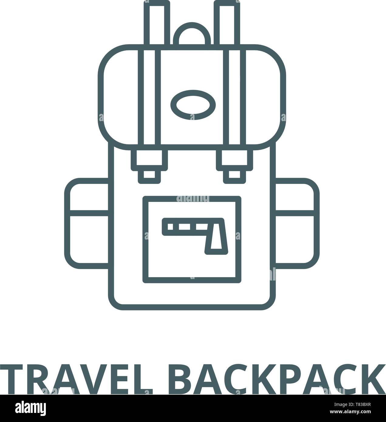 Travel backpack vector line icon, linear concept, outline sign, symbol ...