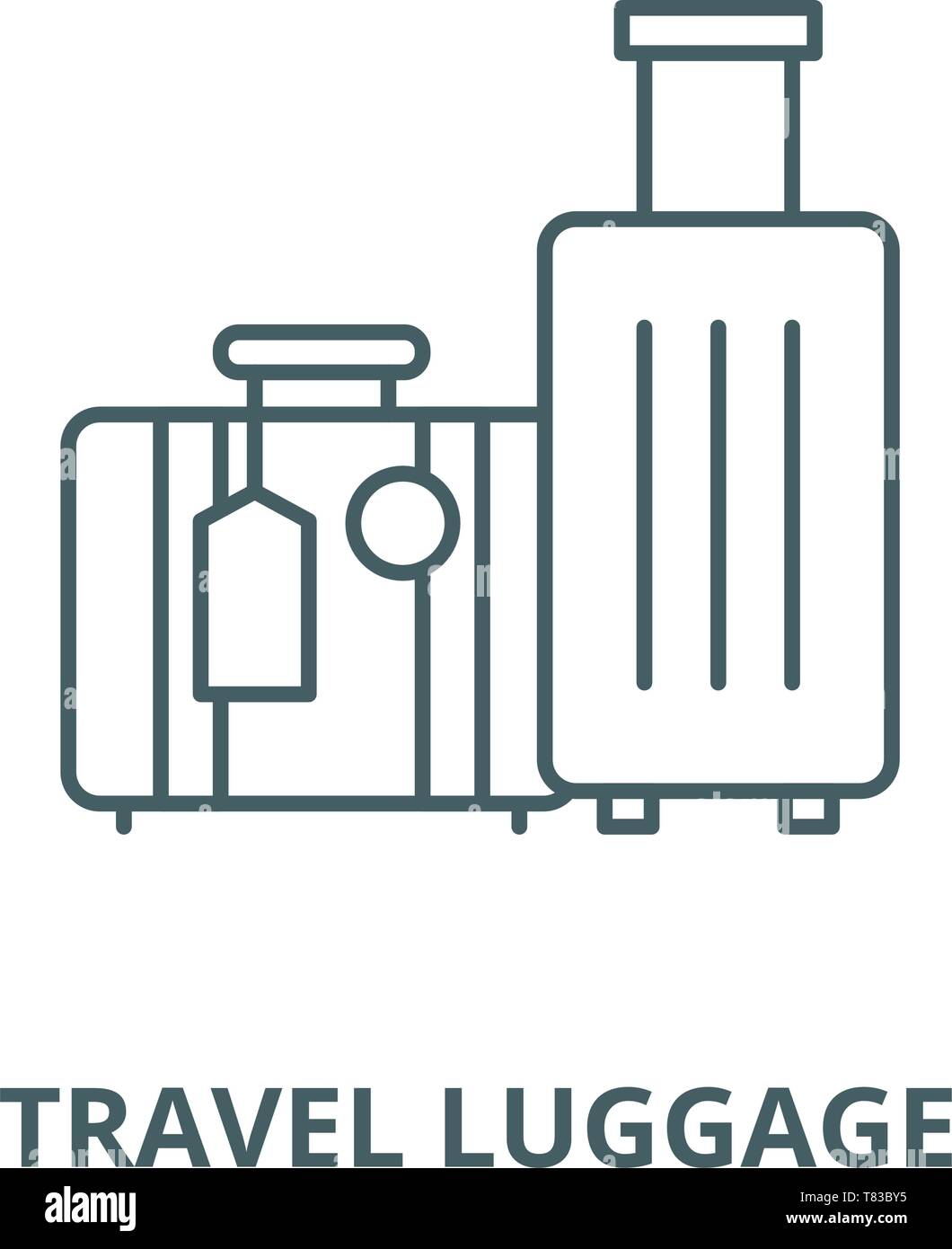 Travel luggage vector line icon, linear concept, outline sign, symbol ...