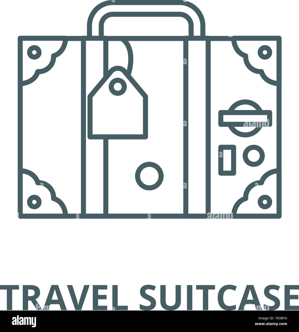 Travel suitcase vector line icon, linear concept, outline sign, symbol ...