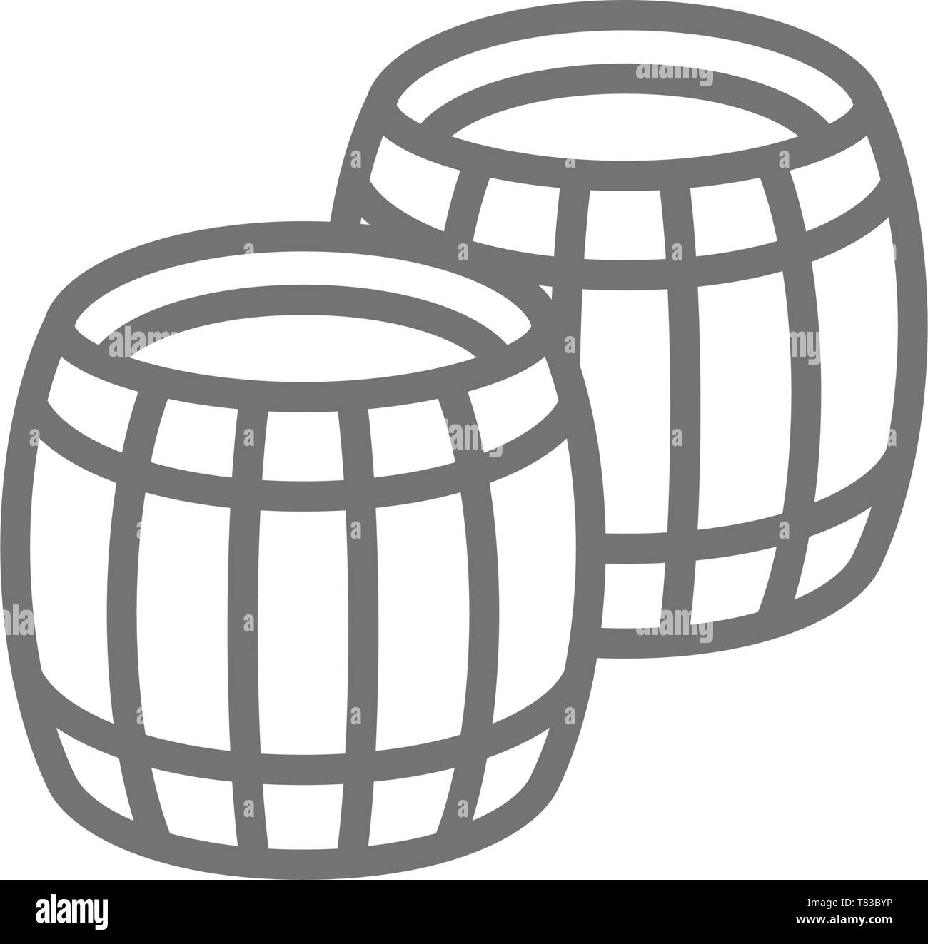 Two wine barrels line icon Stock Vector Image & Art - Alamy