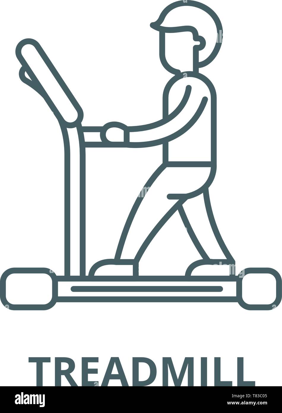 Treadmill vector line icon, linear concept, outline sign, symbol Stock ...
