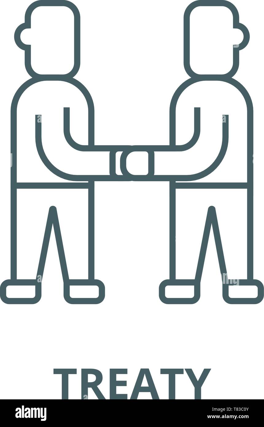 Treaty,arrangement vector line icon, linear concept, outline sign ...