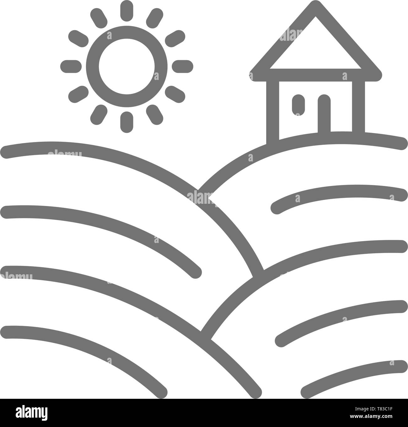 Vineyard fields with grapes line icon Stock Vector Image & Art - Alamy