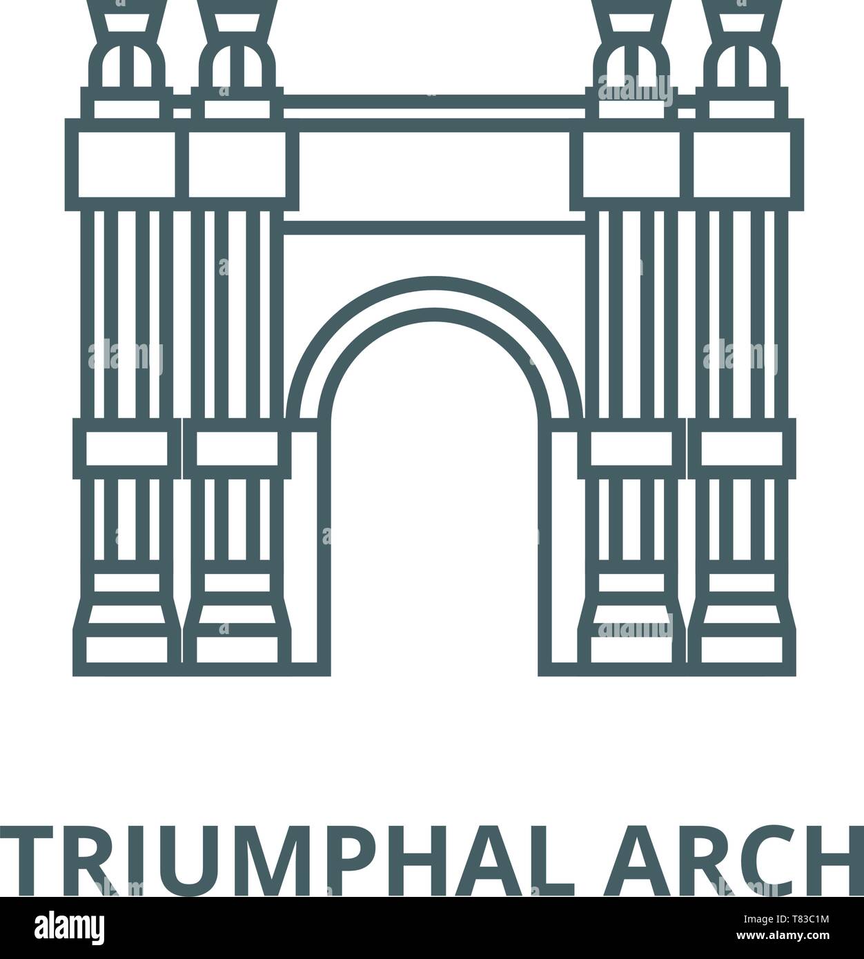 Triumphal arch vector line icon, linear concept, outline sign, symbol ...