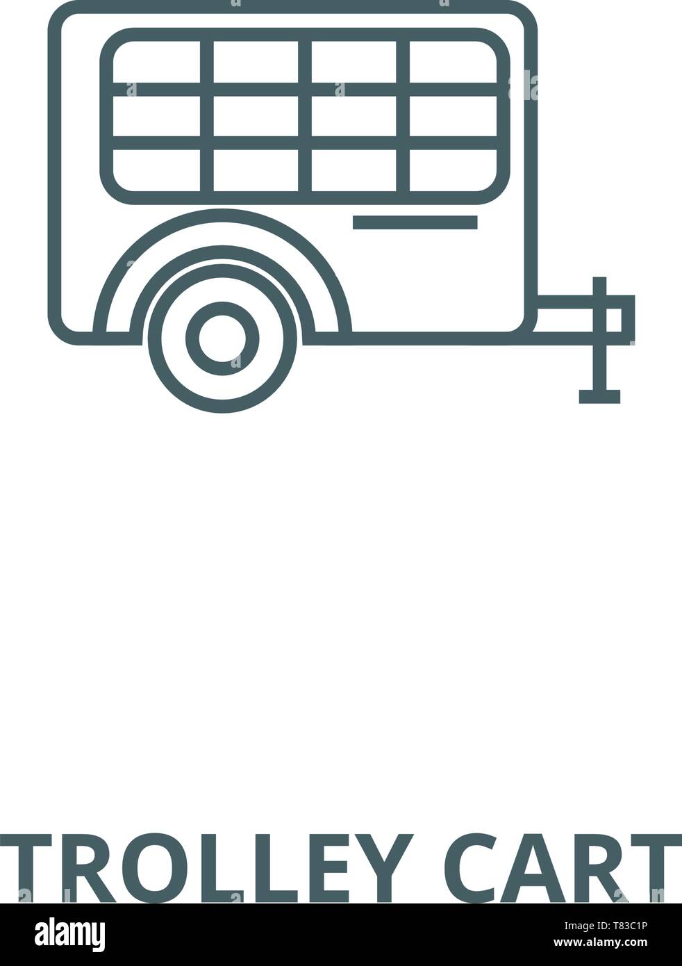 Trolley cart vector line icon, linear concept, outline sign, symbol ...
