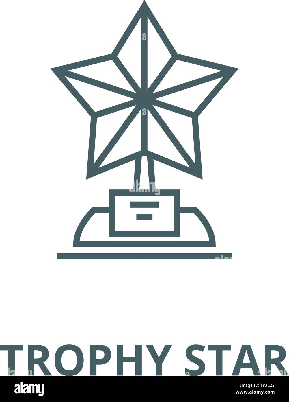 Trophy star vector line icon, linear concept, outline sign, symbol ...