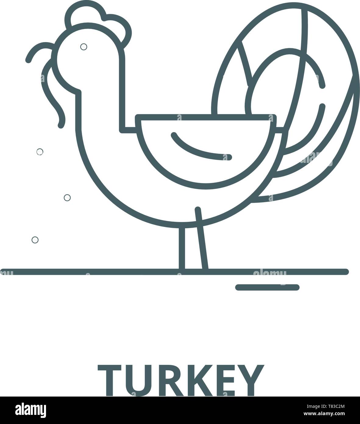 Turkey vector line icon, linear concept, outline sign, symbol Stock ...