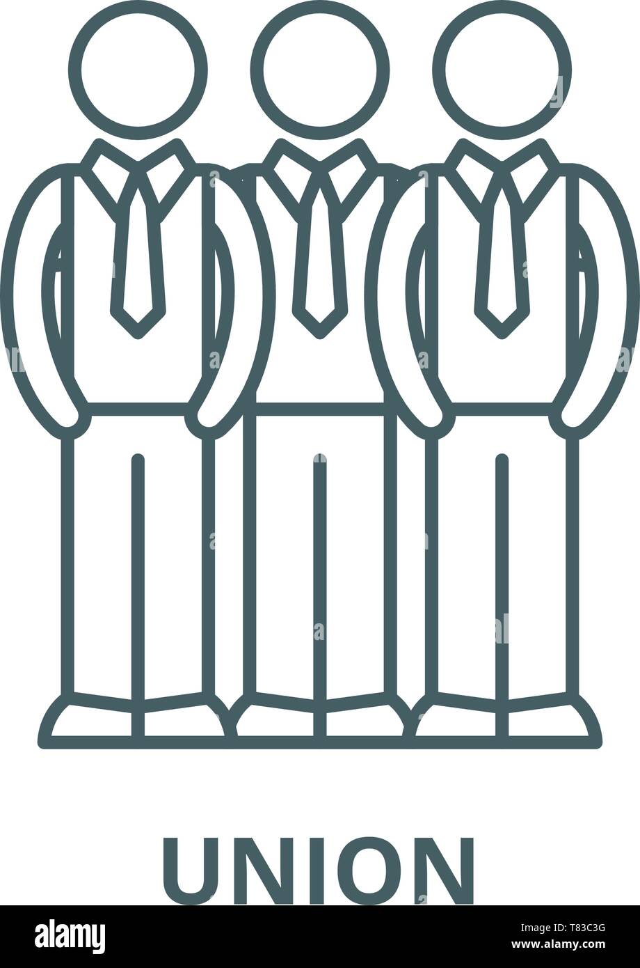 Union vector line icon, linear concept, outline sign, symbol Stock ...