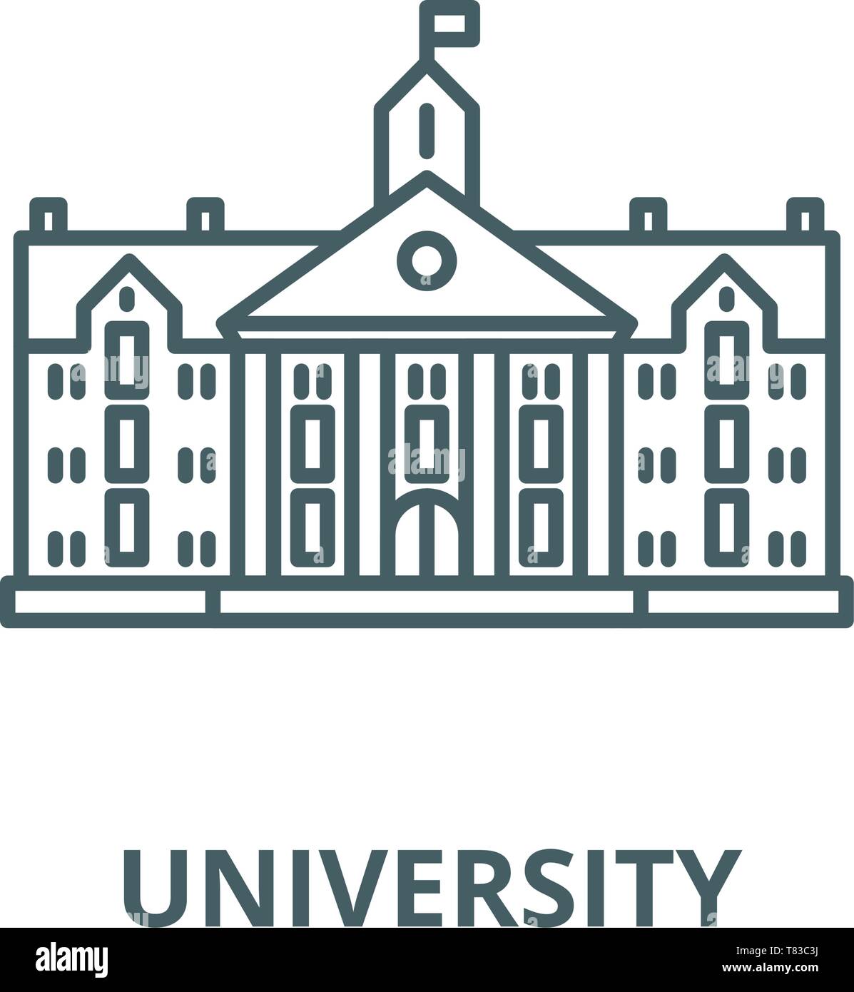 University vector line icon, linear concept, outline sign, symbol Stock ...