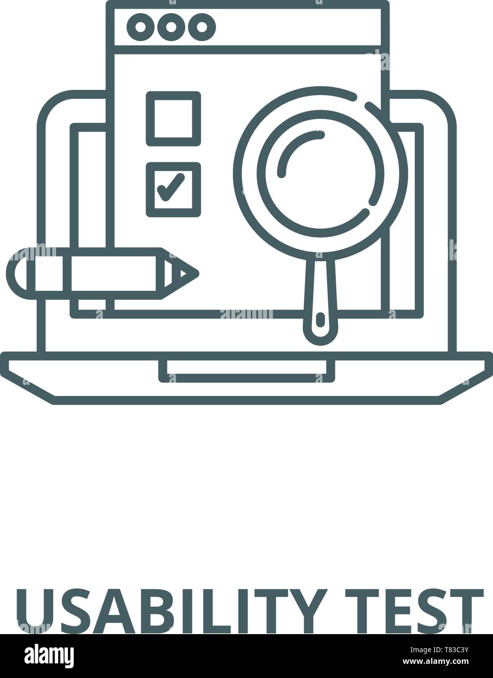 Usability test vector line icon, linear concept, outline sign, symbol ...