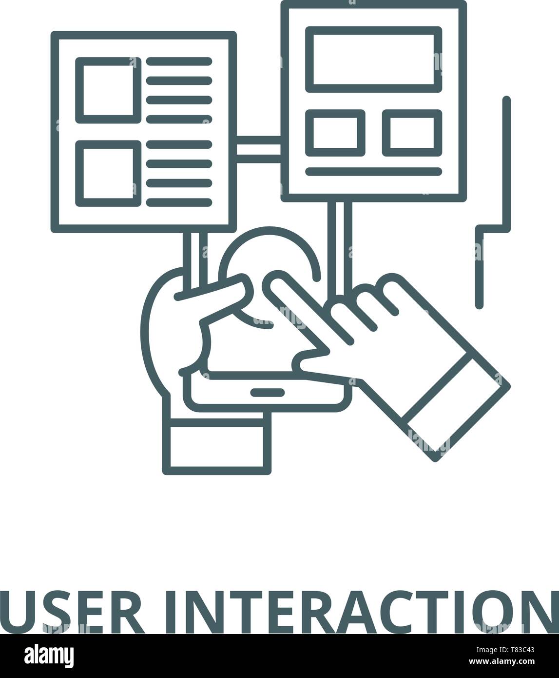 User interaction vector line icon, linear concept, outline sign, symbol ...