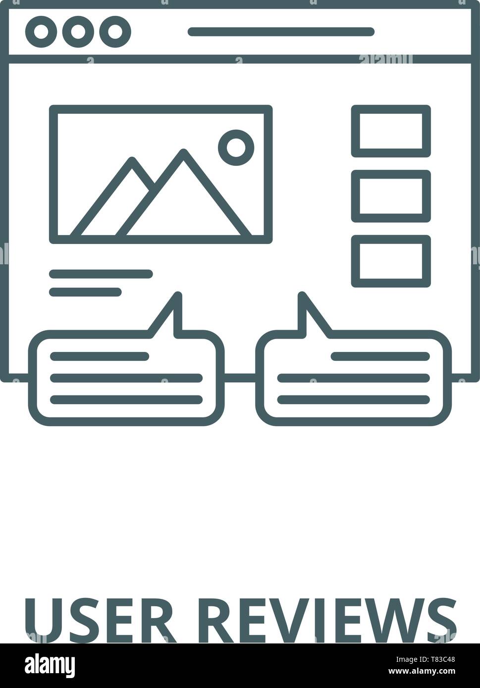 User reviews vector line icon, linear concept, outline sign, symbol ...
