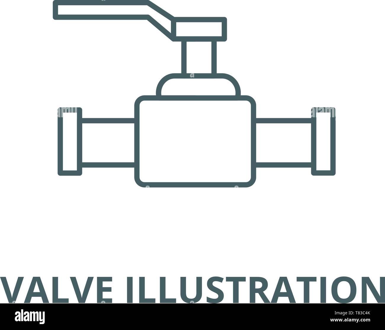 Valve illustration vector line icon, linear concept, outline sign ...