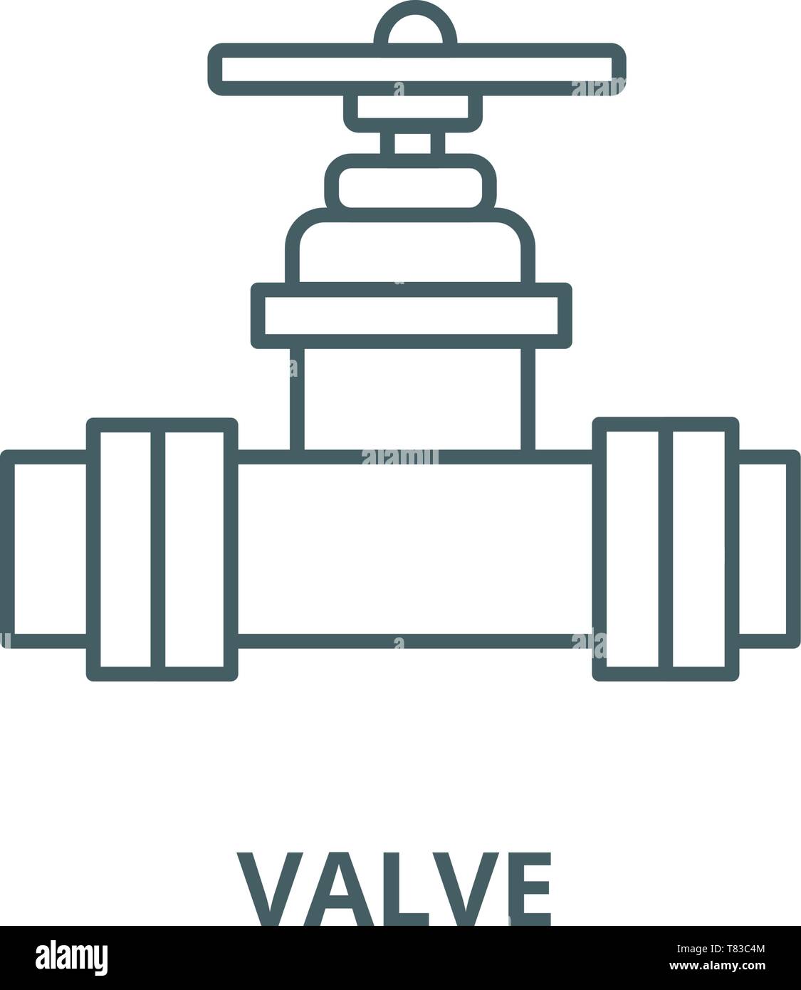 Valve, plumbing service vector line icon, linear concept, outline sign ...