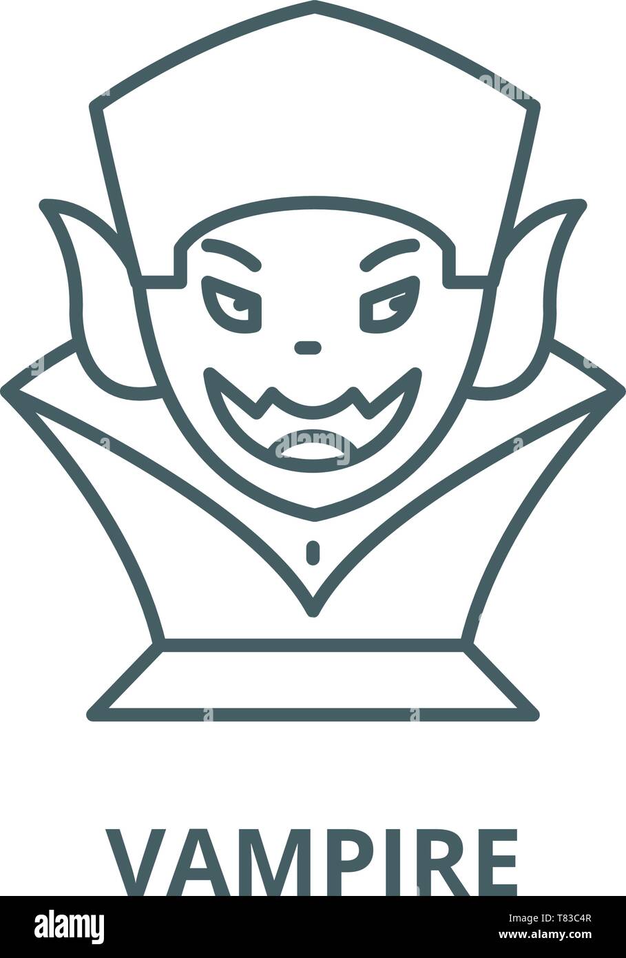 Vampire vector line icon, linear concept, outline sign, symbol Stock ...