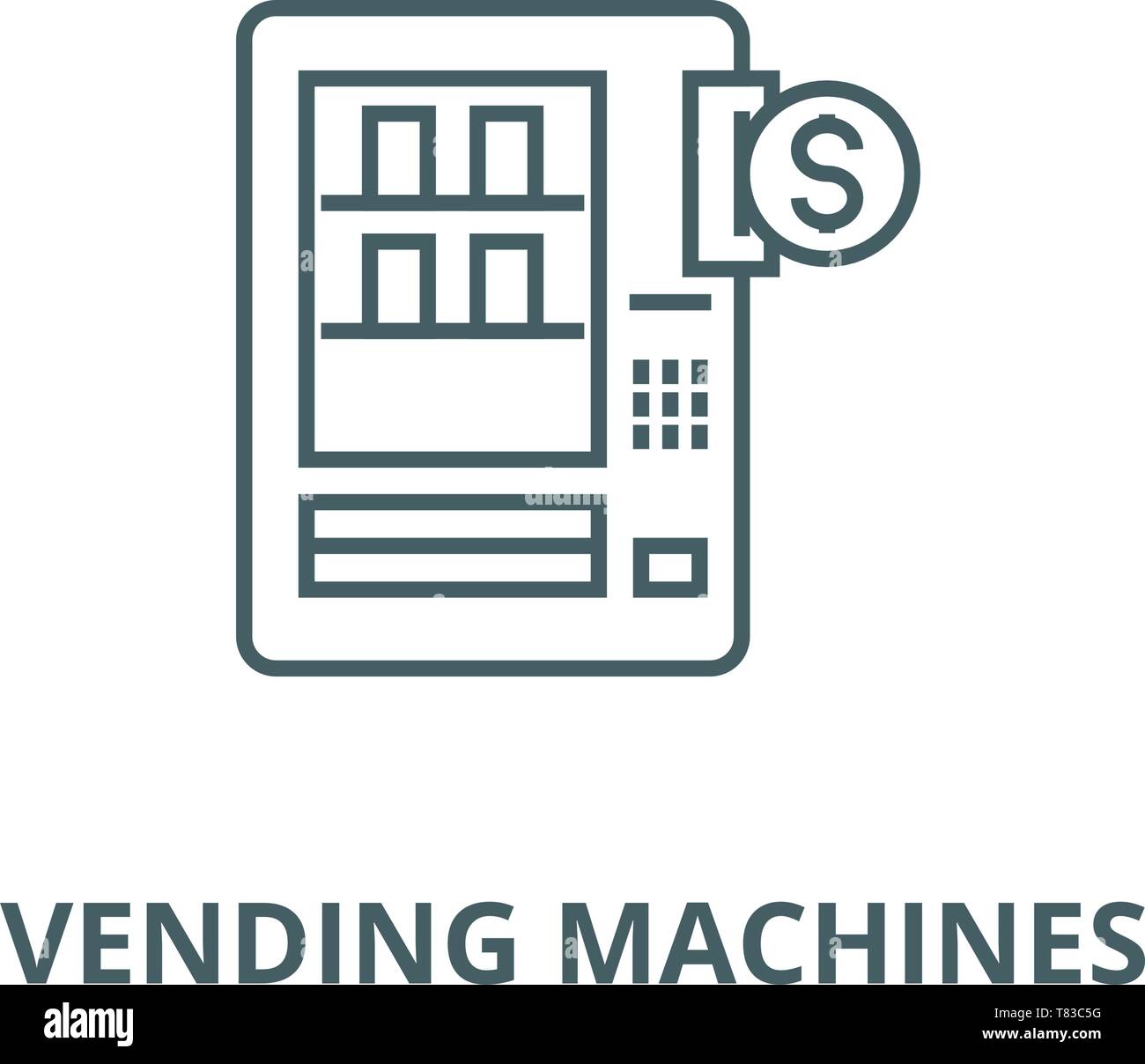 Vending machines vector line icon, linear concept, outline sign, symbol ...
