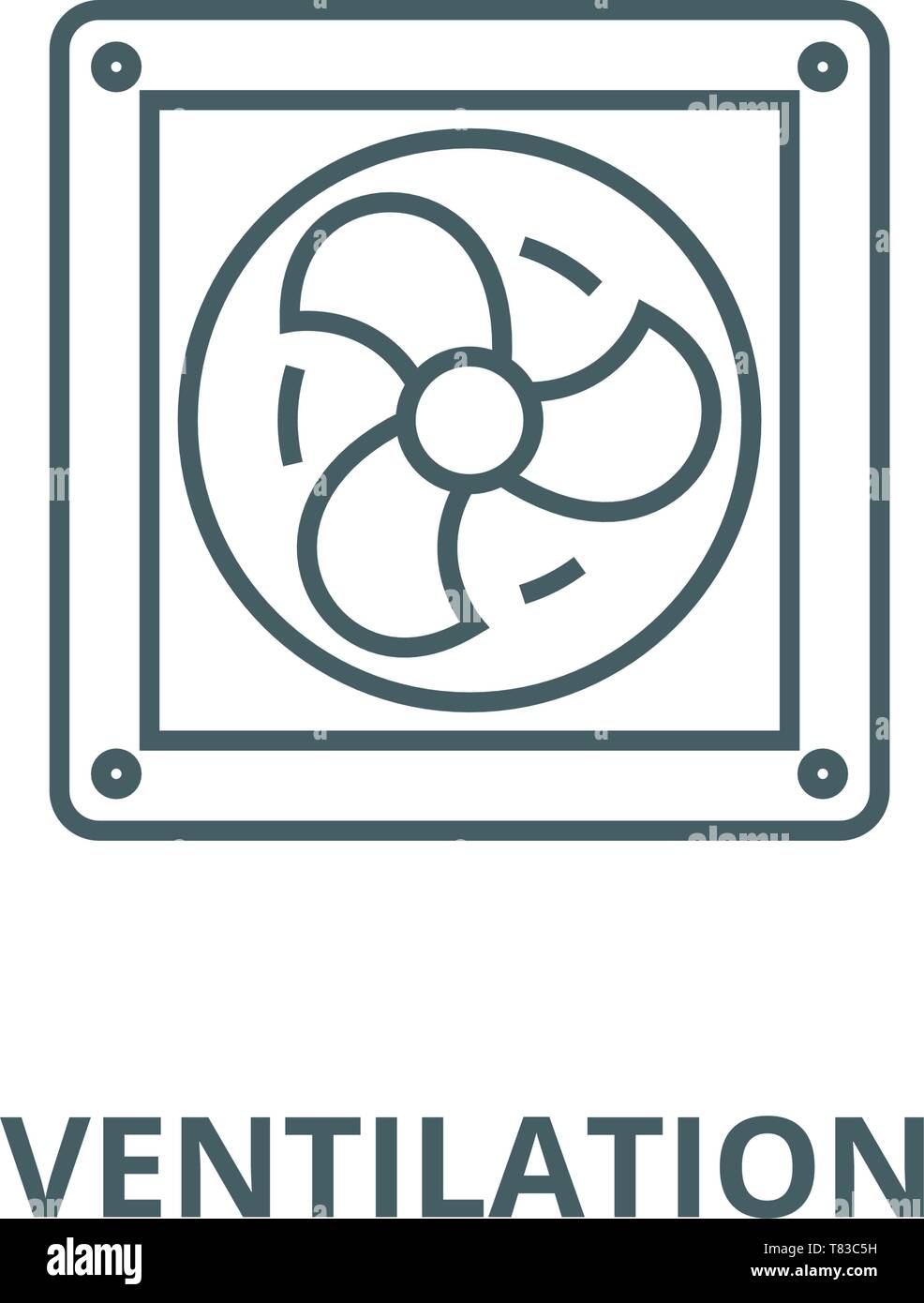 Ventilation vector line icon, linear concept, outline sign, symbol ...