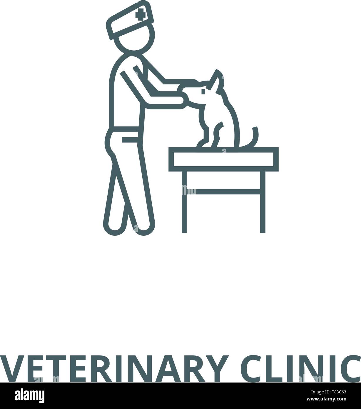 Veterinary clinic vector line icon, linear concept, outline sign ...