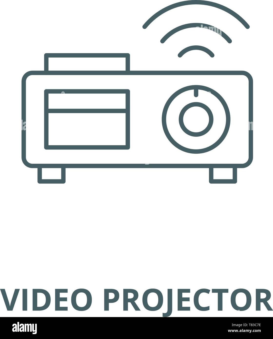 Video projector vector line icon, linear concept, outline sign, symbol ...